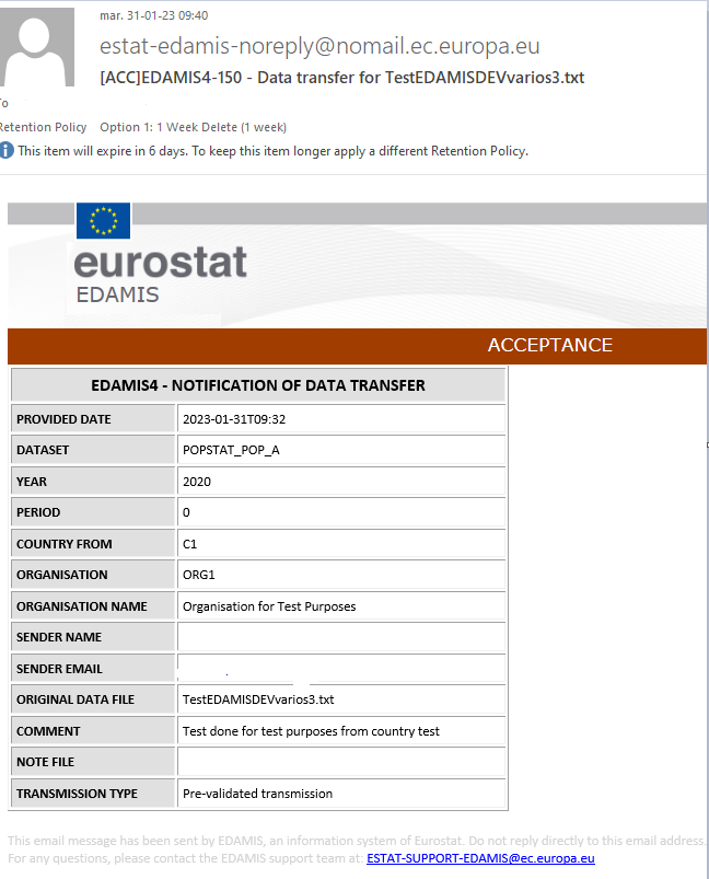 EDAMIS pre-validation user guide | Eurostat CROS